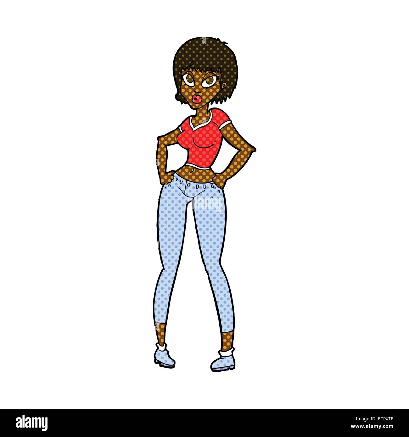 retro comic book style cartoon pretty woman Stock Vector Image & Art ...