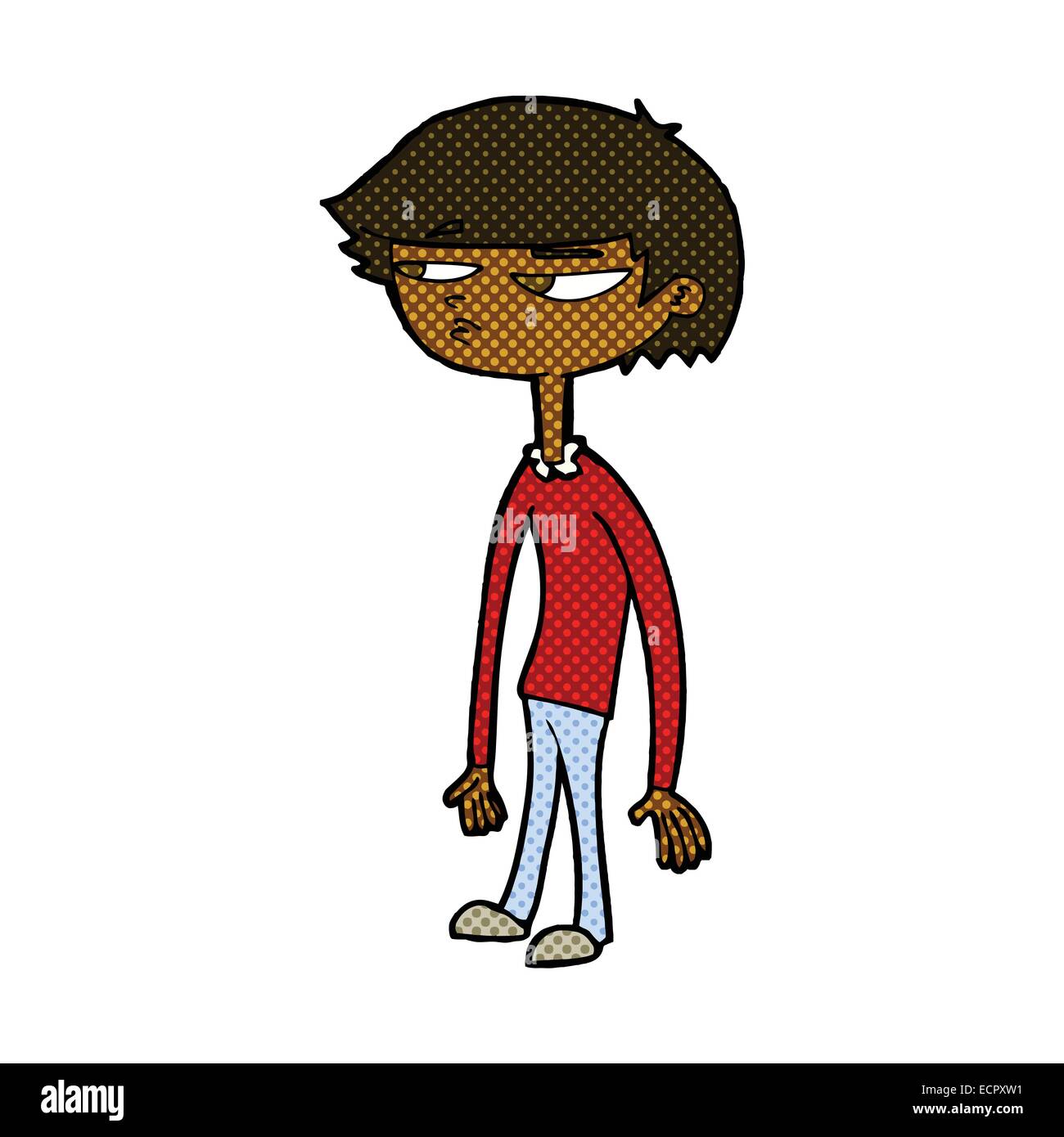 retro comic book style cartoon suspicious boy Stock Vector Image & Art ...