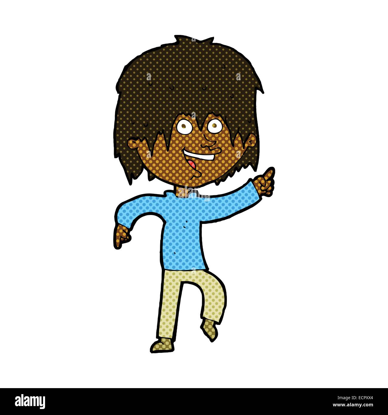 retro comic book style cartoon happy boy Stock Vector Image & Art - Alamy