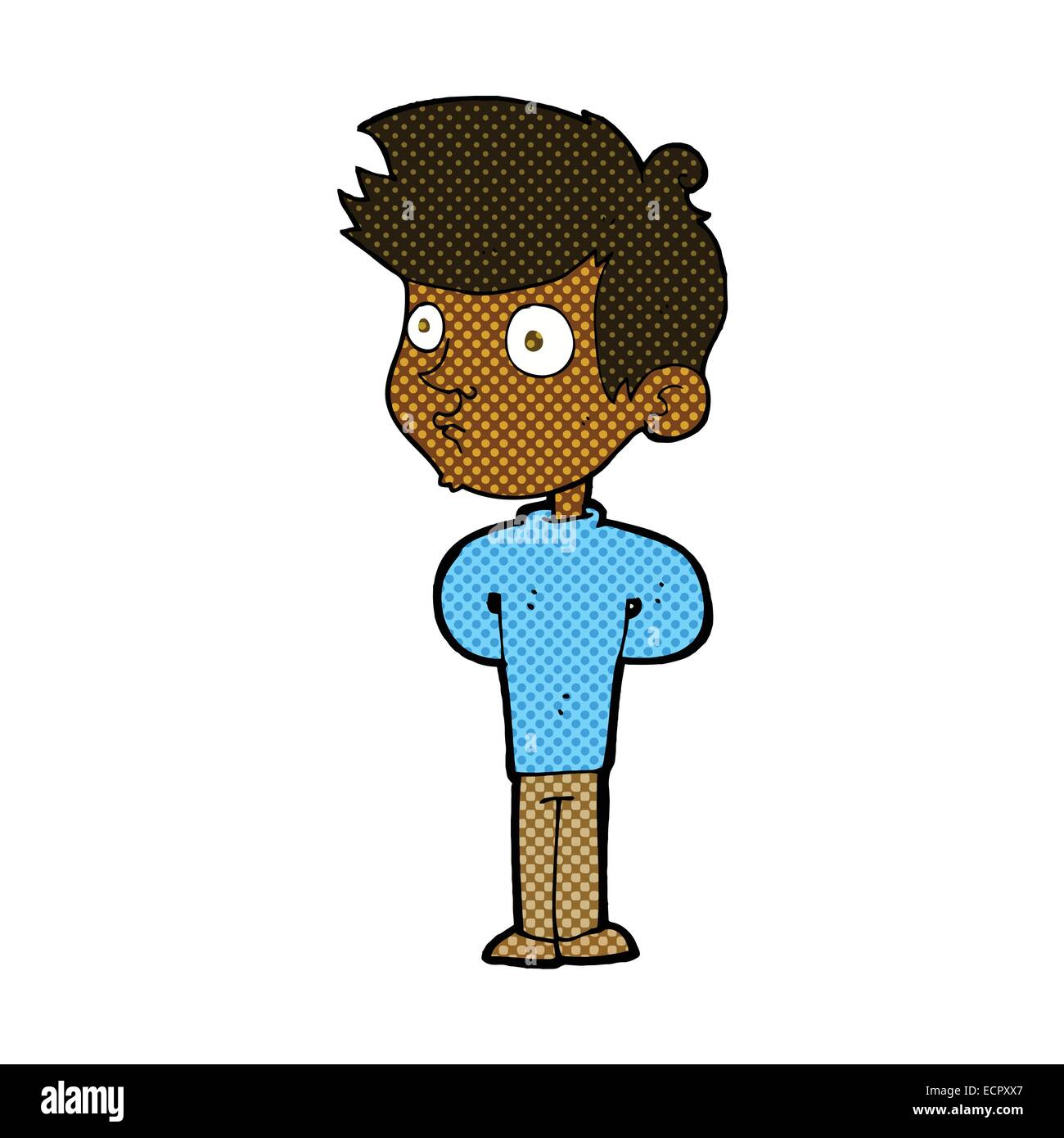 retro comic book style cartoon boy staring Stock Vector Image & Art - Alamy