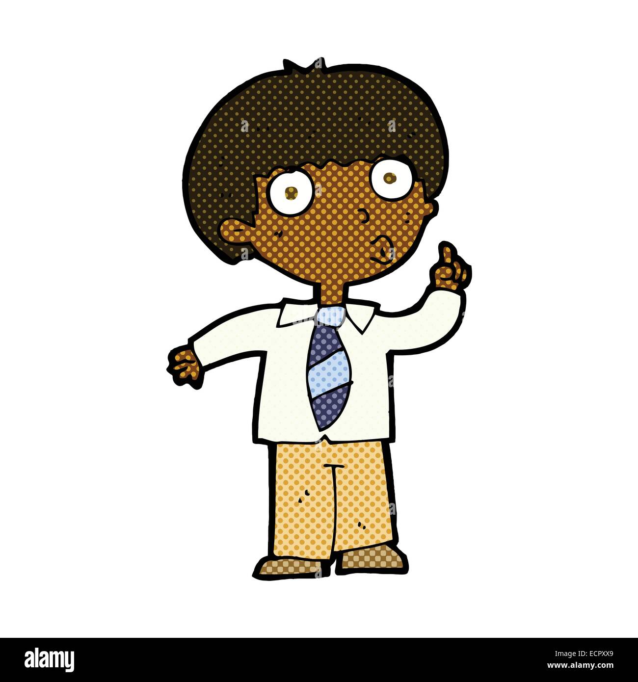 retro comic book style cartoon school boy with question Stock Vector ...