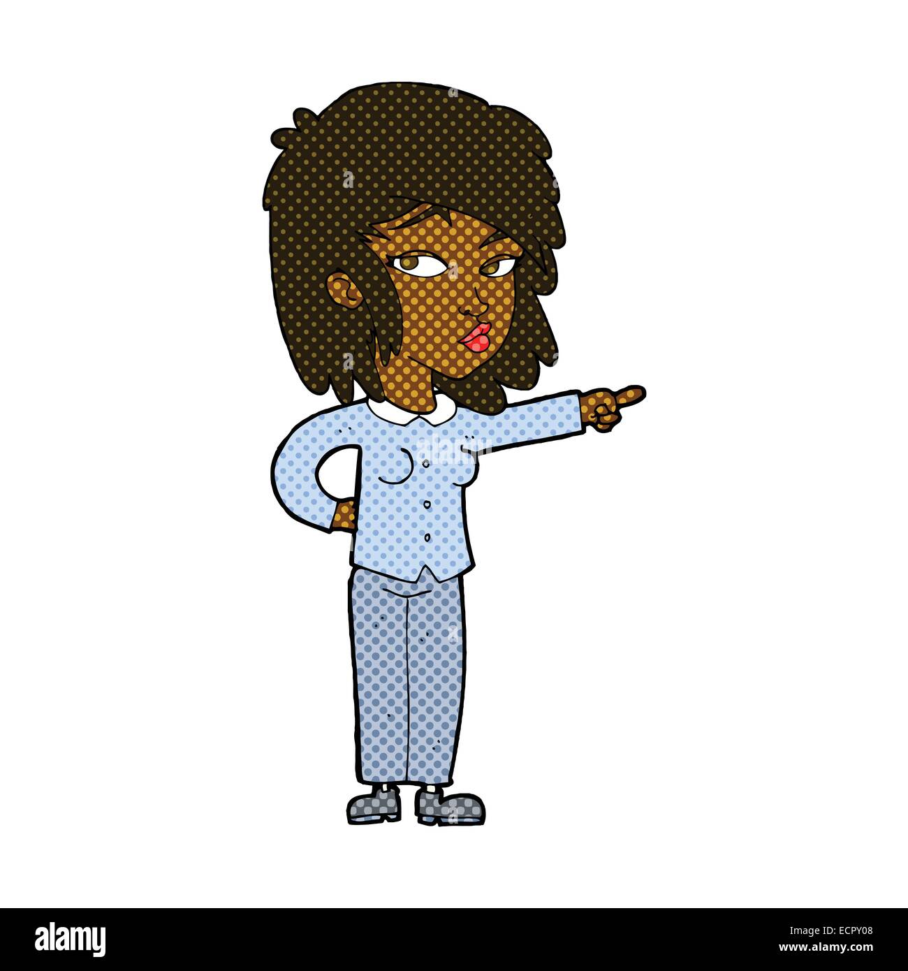 retro comic book style cartoon woman pointing Stock Vector Image & Art ...