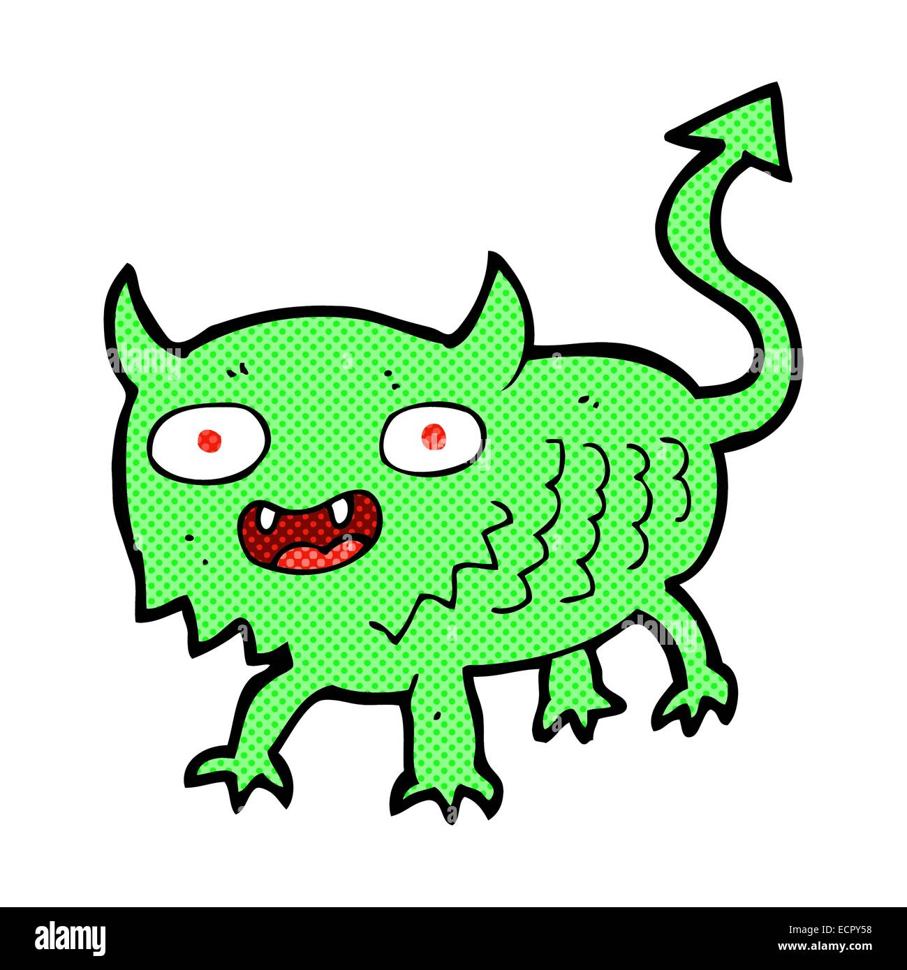 retro comic book style cartoon little demon Stock Vector Image & Art ...