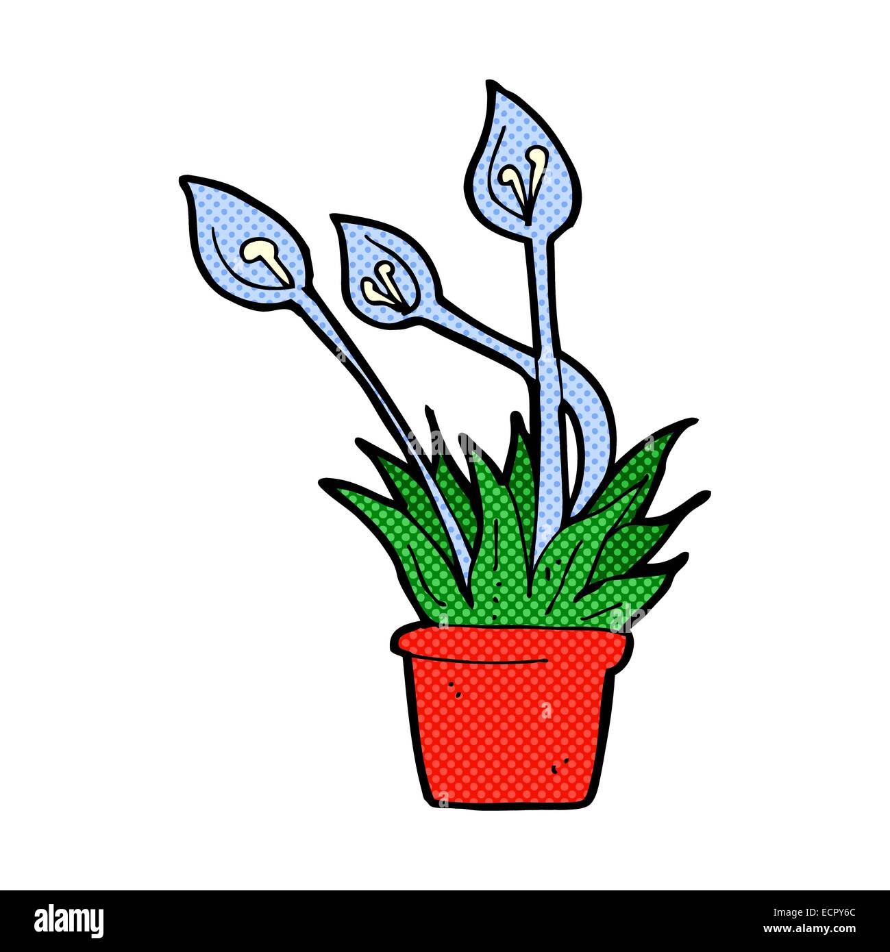retro comic book style cartoon orchid plant Stock Vector Image & Art ...