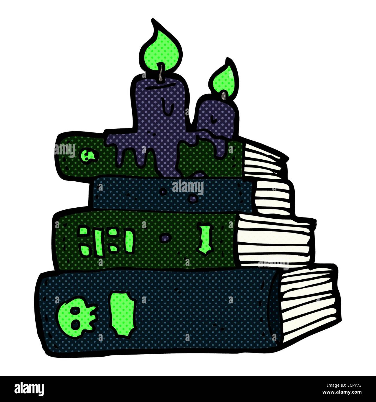 retro comic book style cartoon spooky old books Stock Vector Image ...