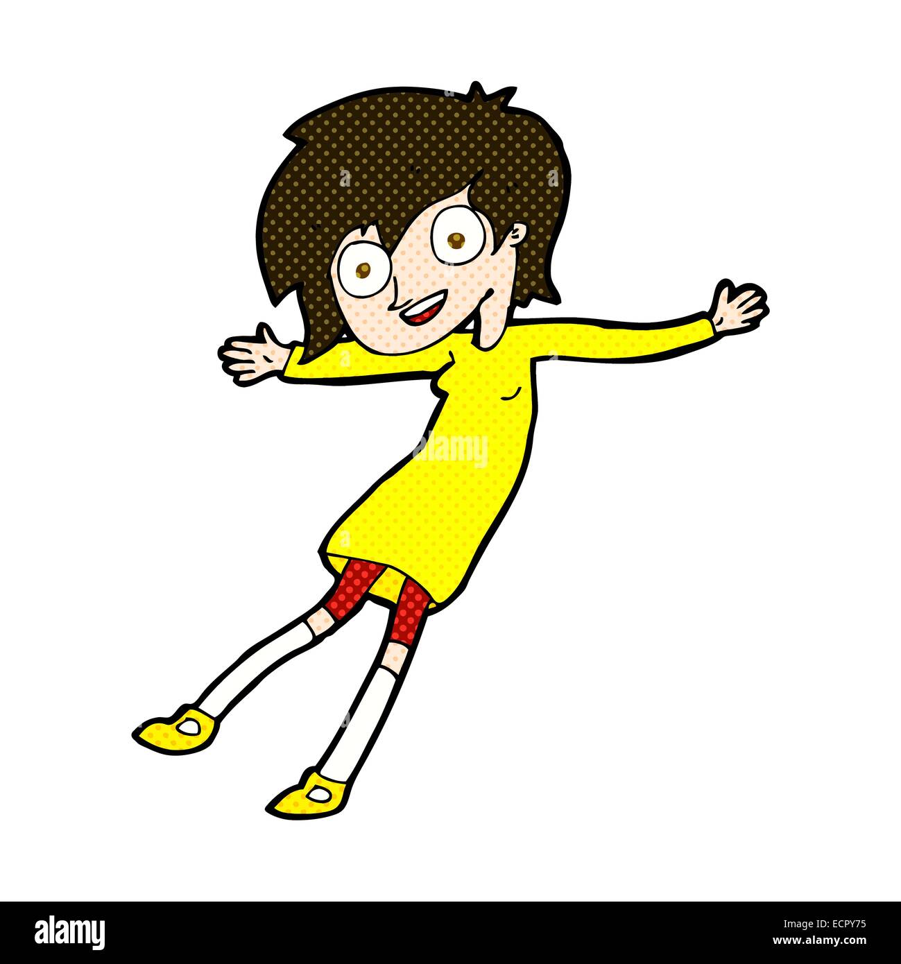 retro comic book style cartoon crazy excited girl Stock Vector Image ...