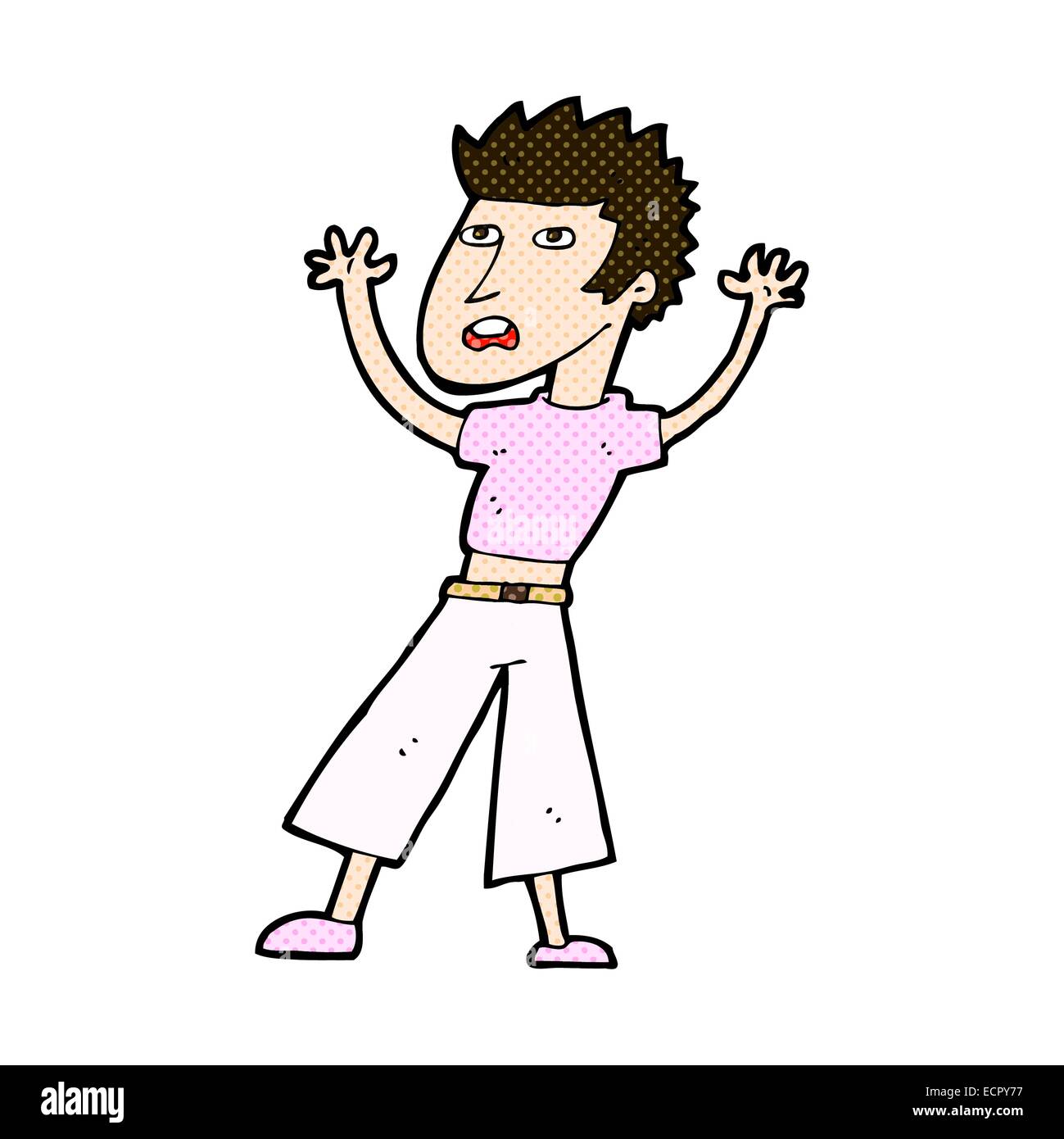 retro comic book style cartoon man panicking Stock Vector Image & Art ...