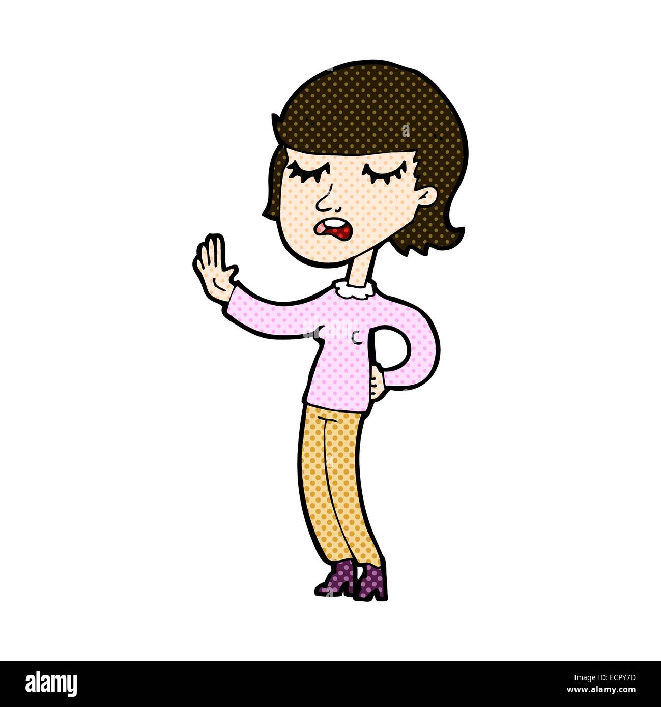 retro comic book style cartoon woman ignoring Stock Vector Image & Art ...