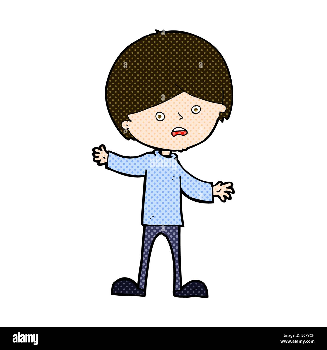 retro comic book style cartoon unhappy boy Stock Vector Image & Art - Alamy