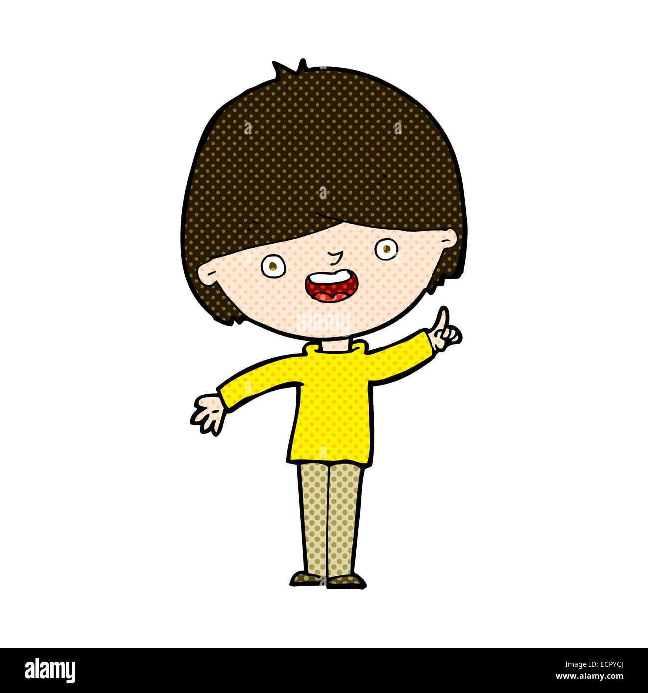 retro comic book style cartoon happy boy Stock Vector Image & Art - Alamy