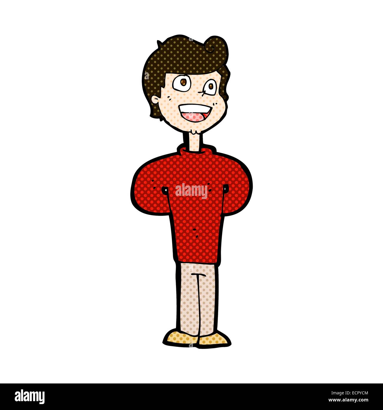 retro comic book style cartoon happy man Stock Vector Image & Art - Alamy