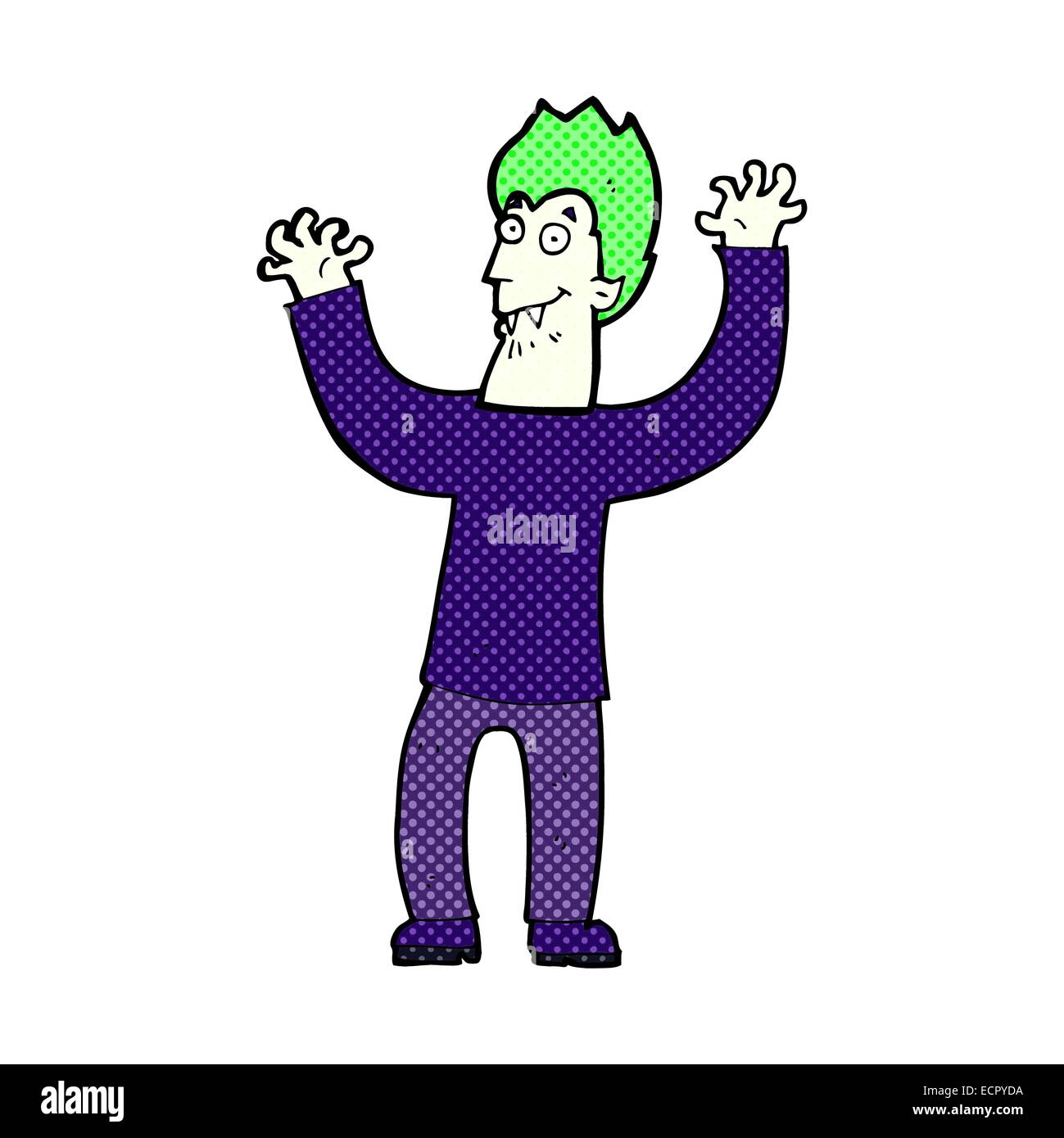 retro comic book style cartoon halloween vampire Stock Vector Image ...