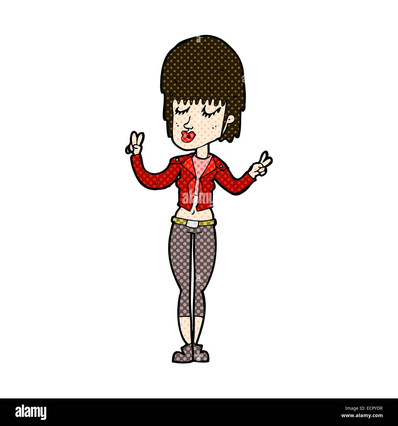 retro comic book style cartoon cool girl Stock Vector Image & Art - Alamy