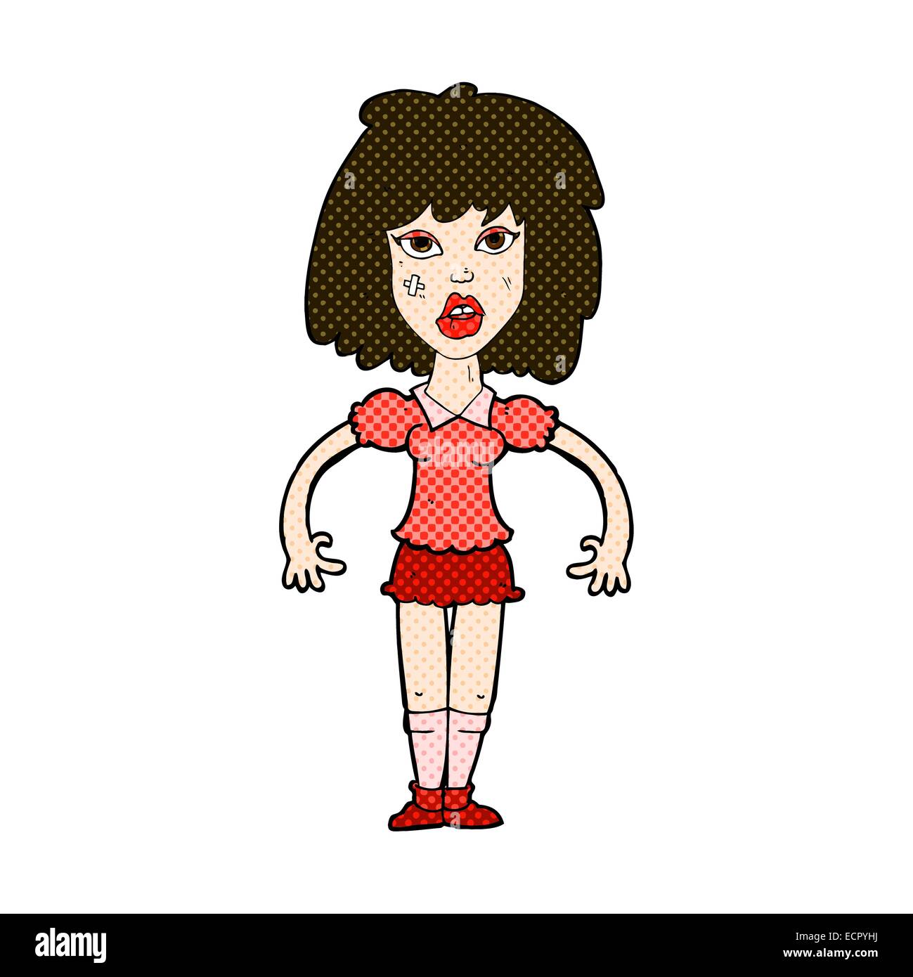 retro comic book style cartoon girl fight Stock Vector Image & Art - Alamy