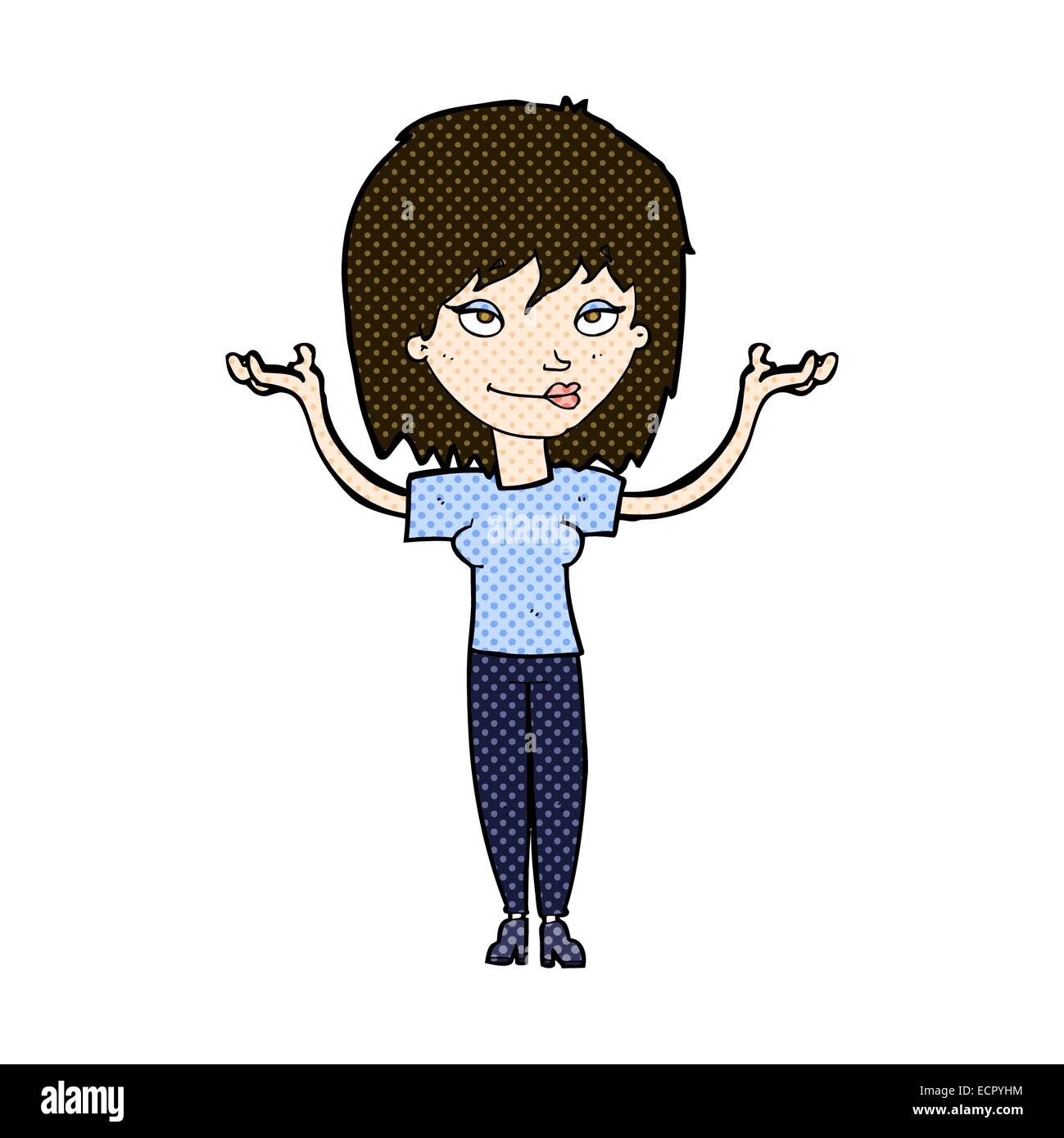 retro comic book style cartoon woman shrugging Stock Vector Image & Art ...