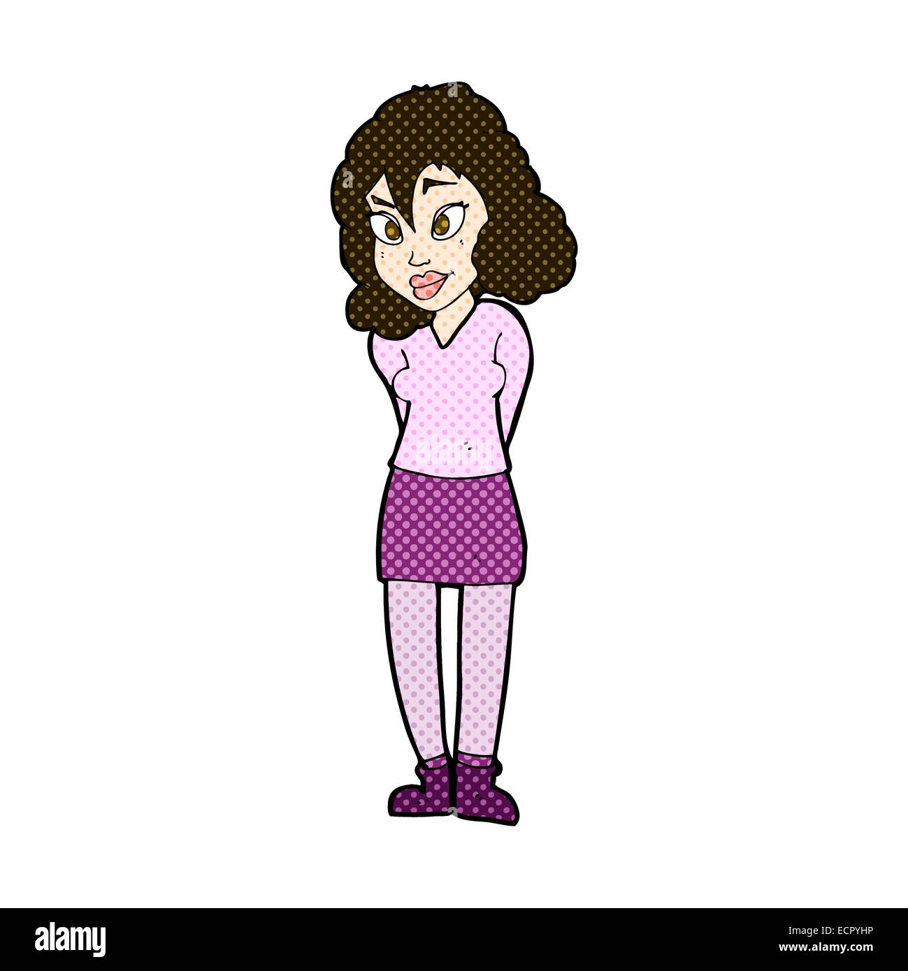 retro comic book style cartoon confused woman Stock Vector Image & Art ...