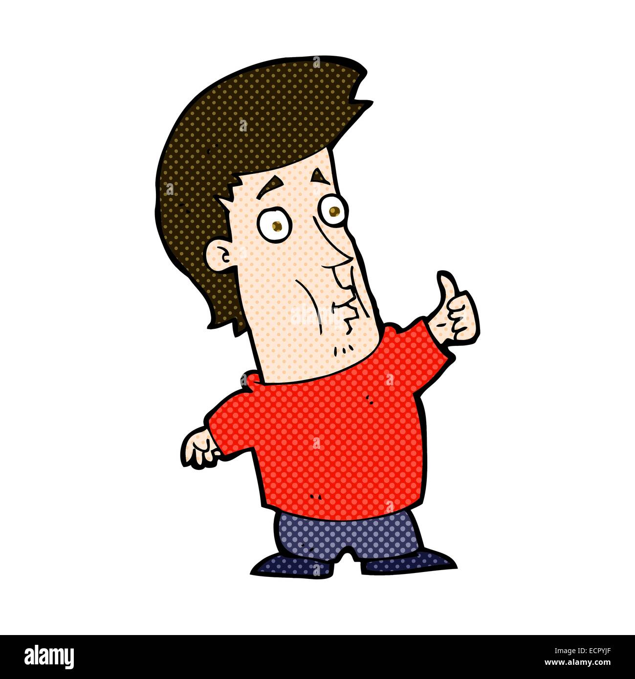 retro comic book style cartoon man giving thumbs up sign Stock Vector ...