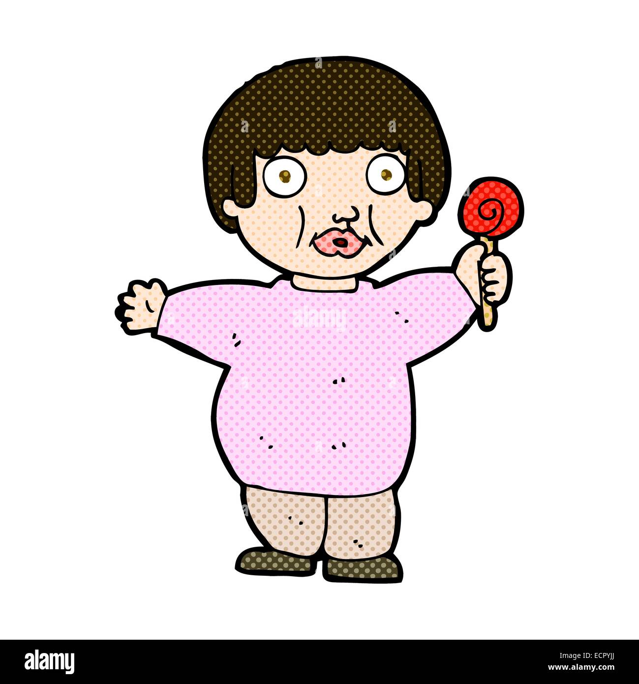 retro comic book style cartoon fat child Stock Vector Image & Art - Alamy