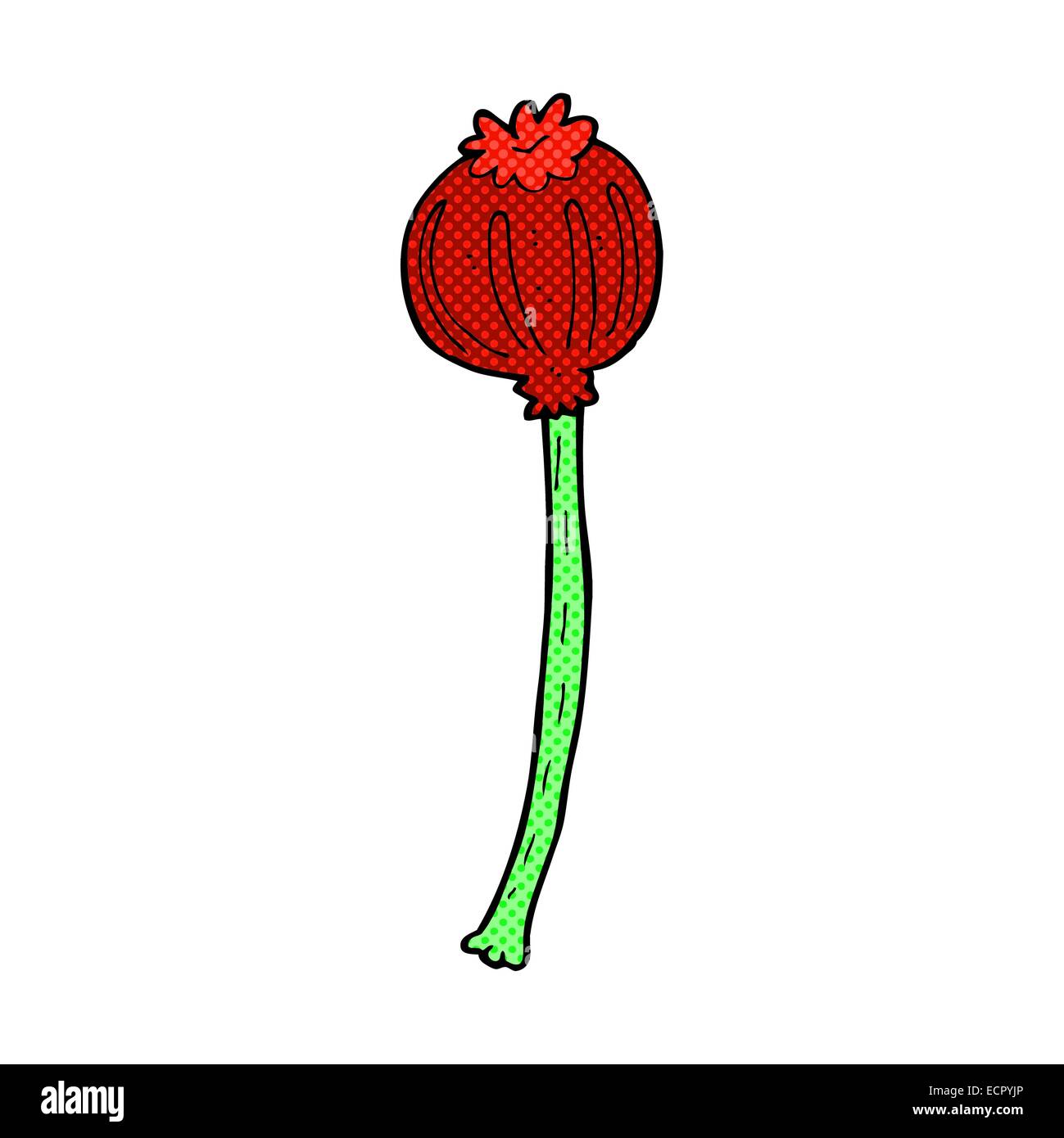 retro comic book style cartoon dried poppy Stock Vector Image & Art - Alamy