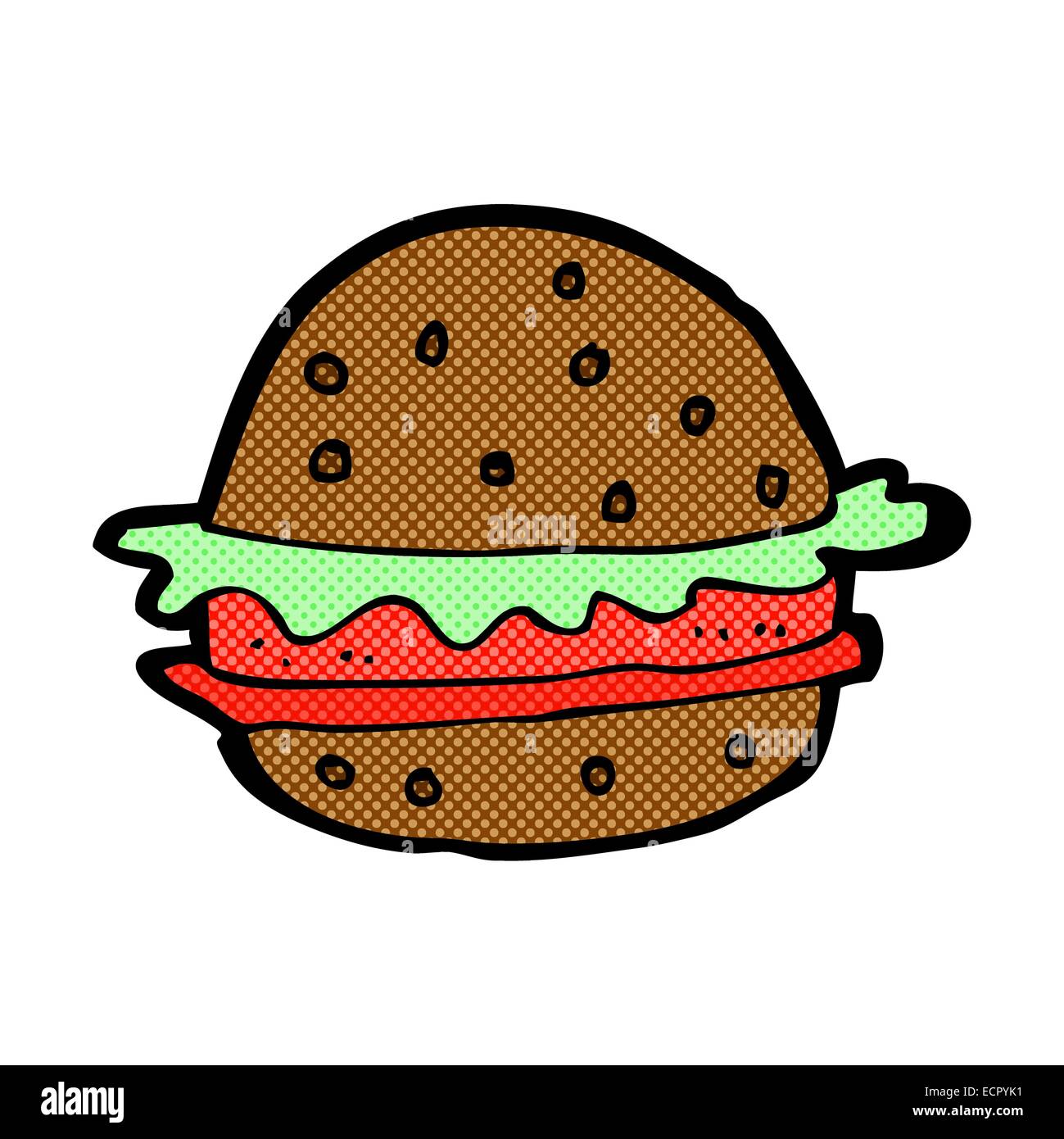 retro comic book style cartoon hamburger Stock Vector Image & Art - Alamy