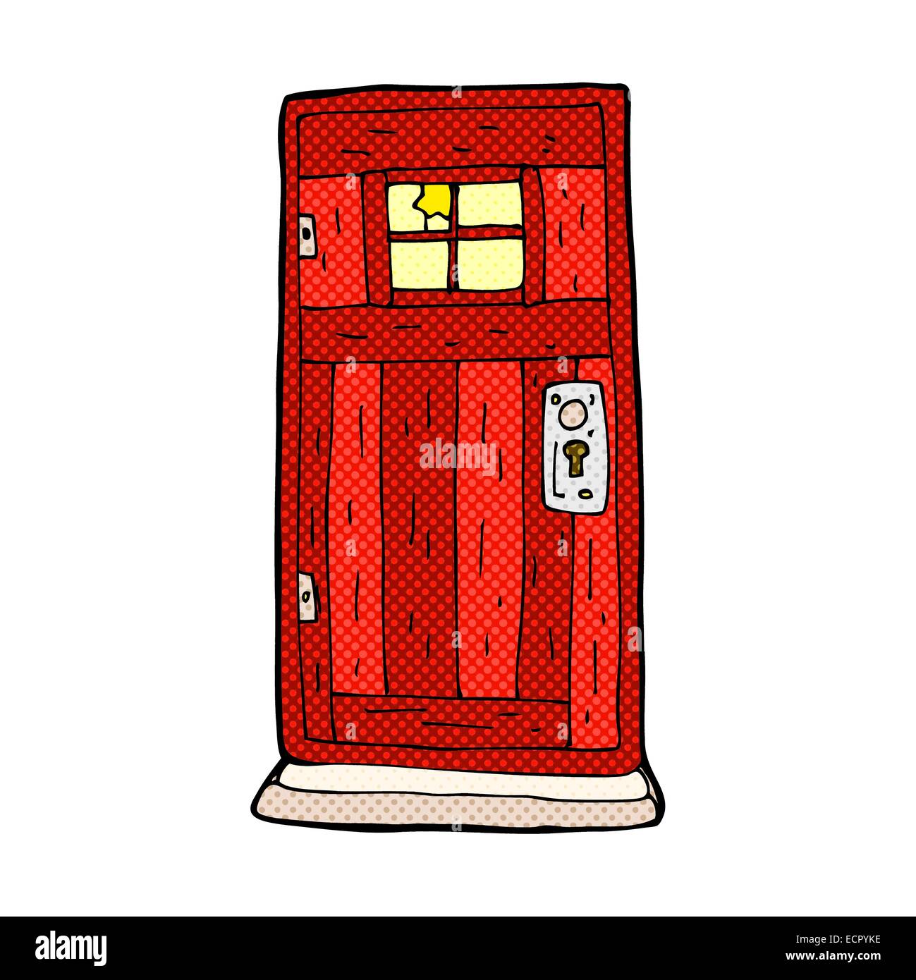 retro comic book style cartoon old wood door Stock Vector Image & Art ...