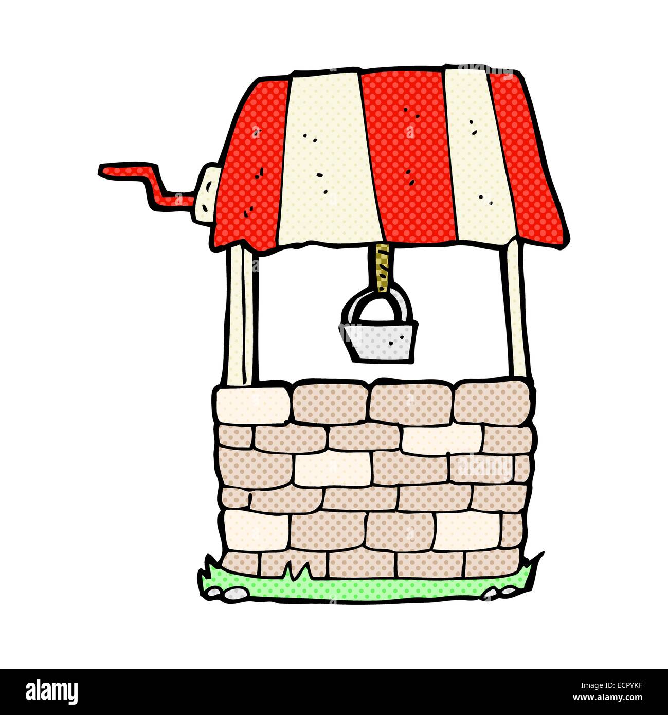 retro comic book style cartoon wishing well Stock Vector Image & Art ...