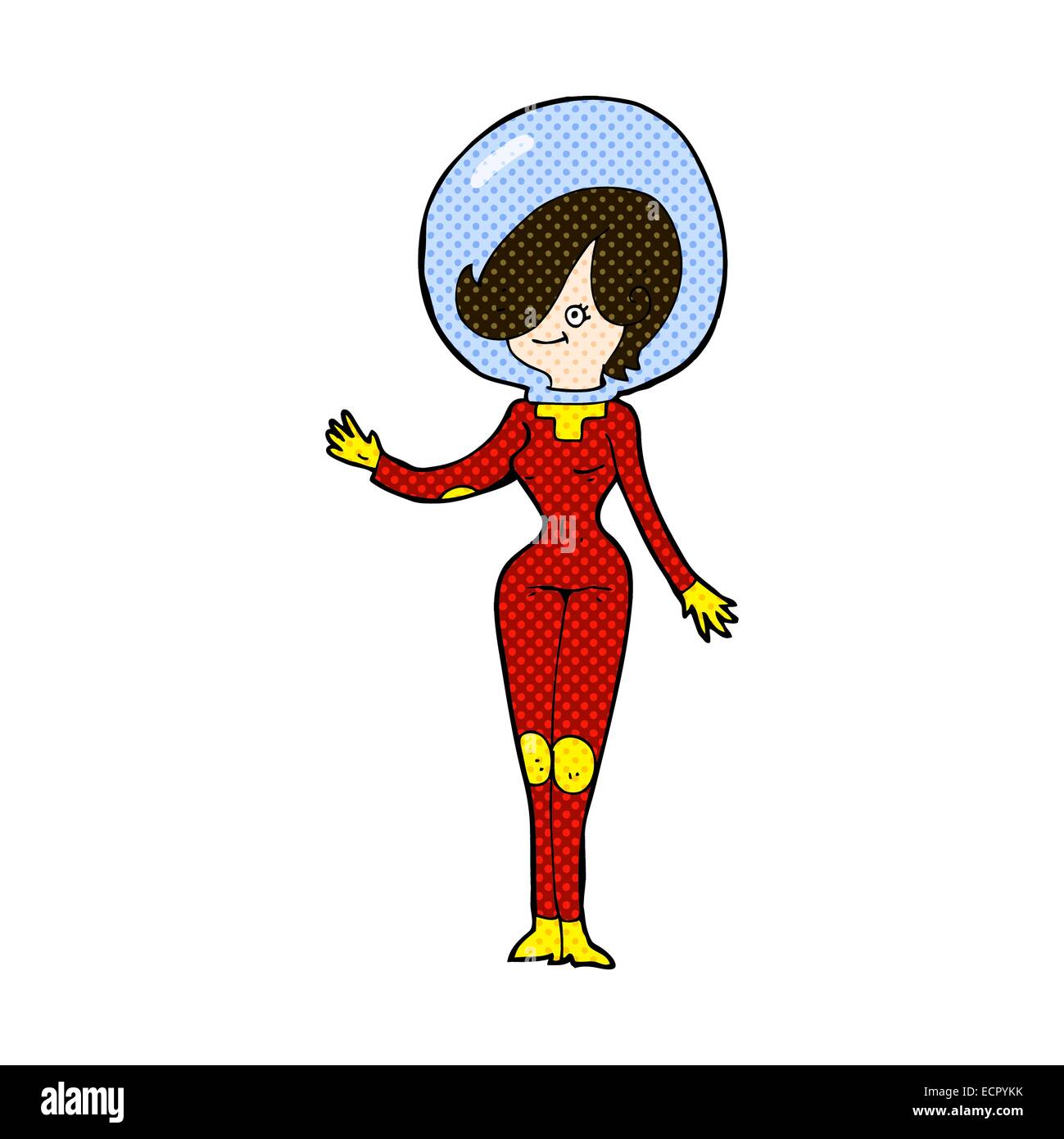 retro comic book style cartoon space woman Stock Vector Image & Art - Alamy