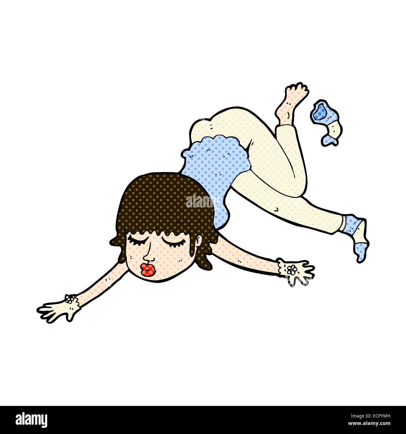 retro comic book style cartoon woman floating Stock Vector Image & Art ...