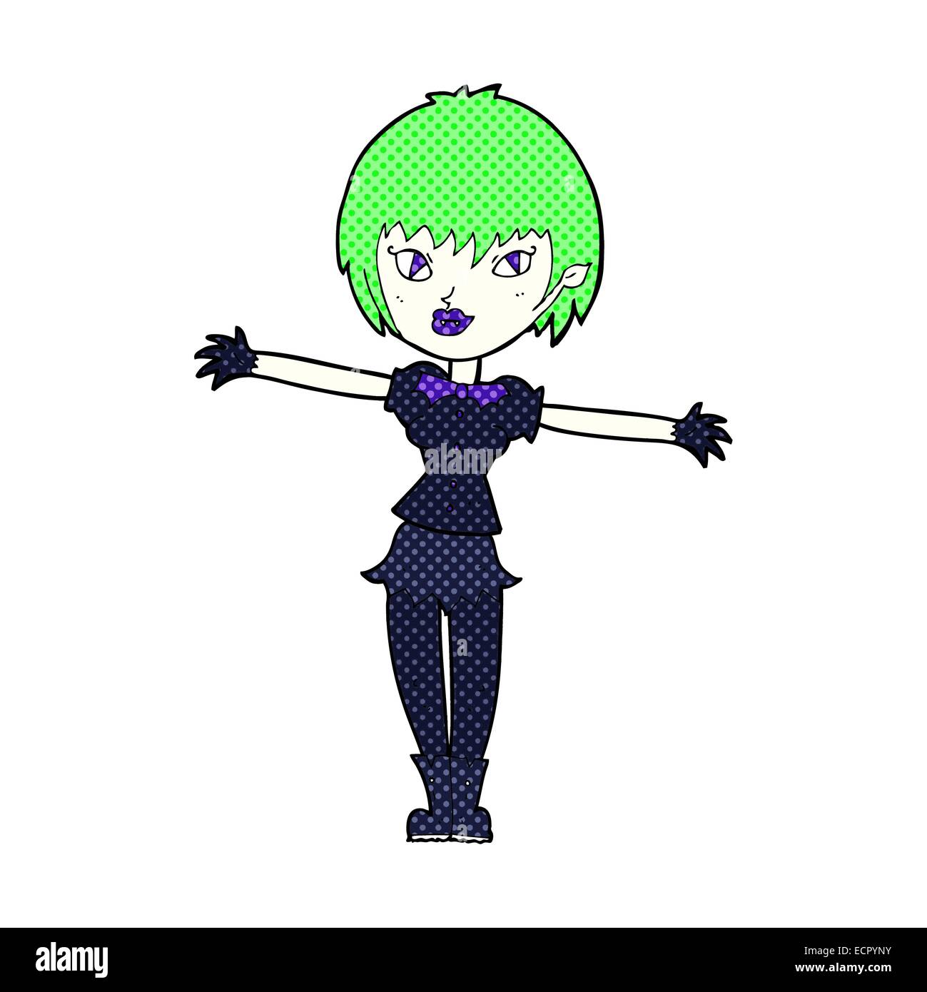 retro comic book style cartoon vampire girl Stock Vector Image & Art ...