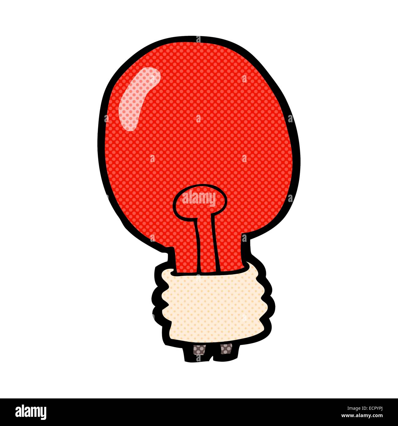 retro comic book style cartoon red light bulb Stock Vector Image & Art ...