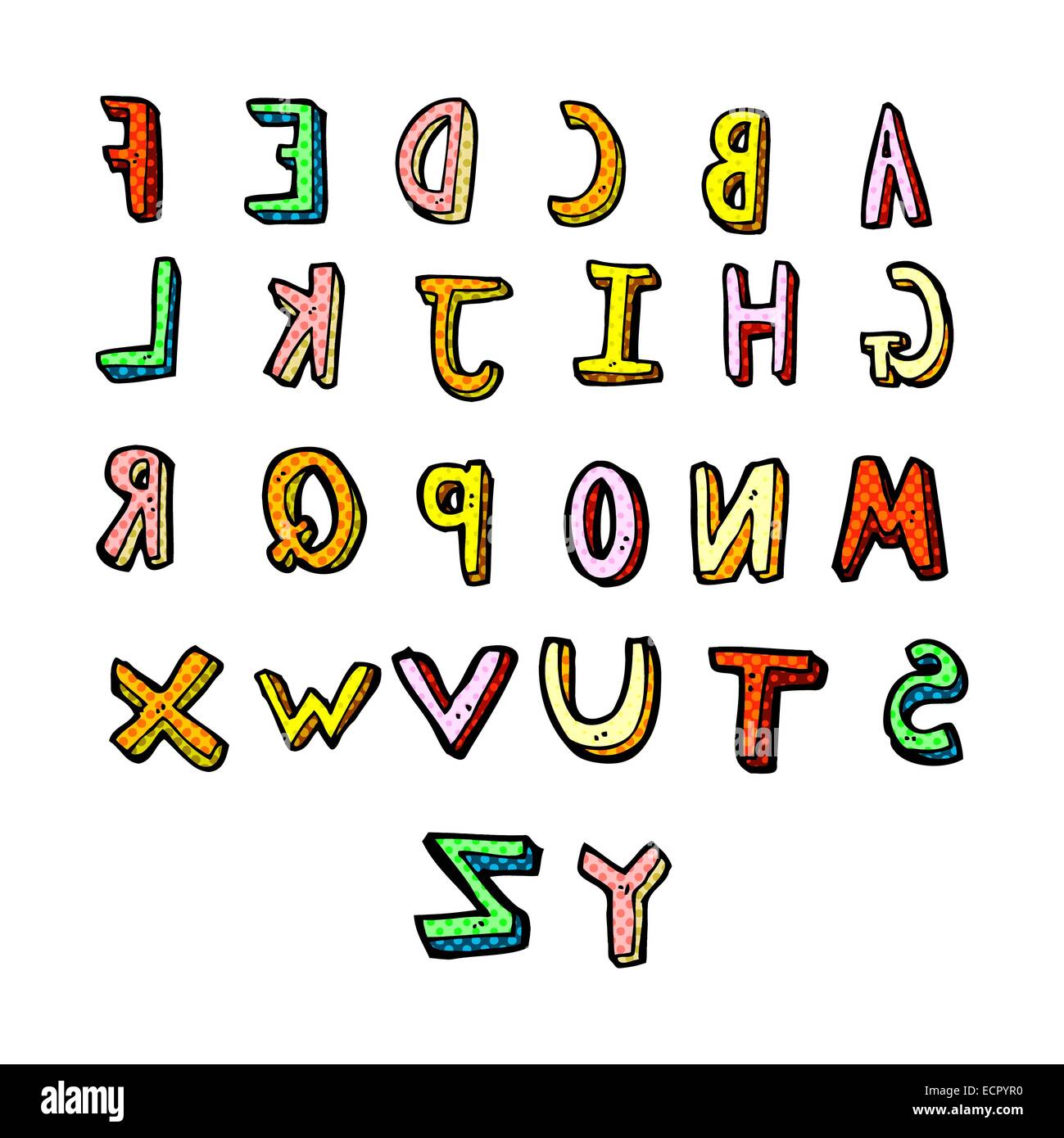 retro comic book style cartoon alphabet Stock Vector Image & Art - Alamy