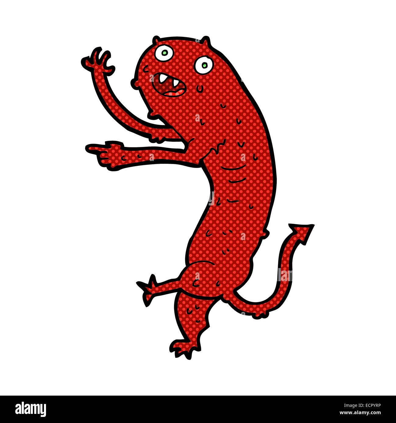 retro comic book style cartoon gross little monster Stock Vector Image ...