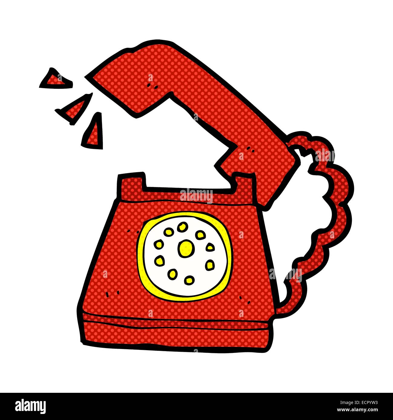 retro comic book style cartoon ringing telephone Stock Vector Image ...