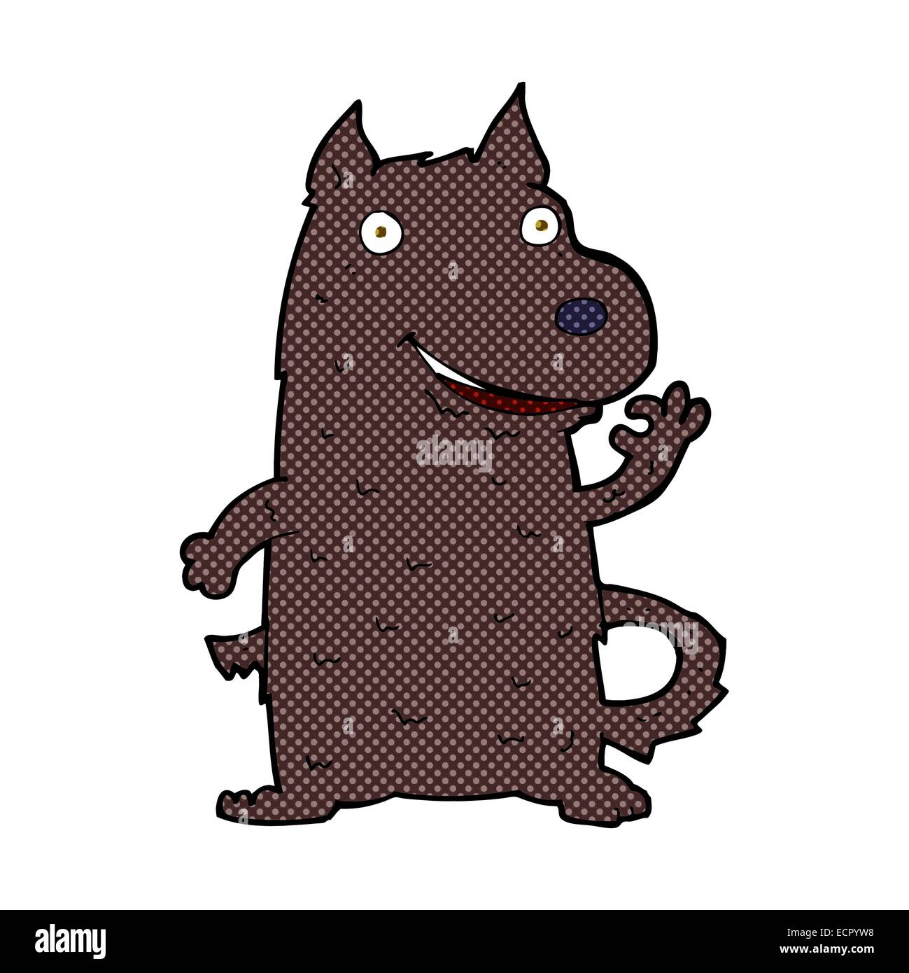 retro comic book style cartoon happy dog Stock Vector Image & Art - Alamy