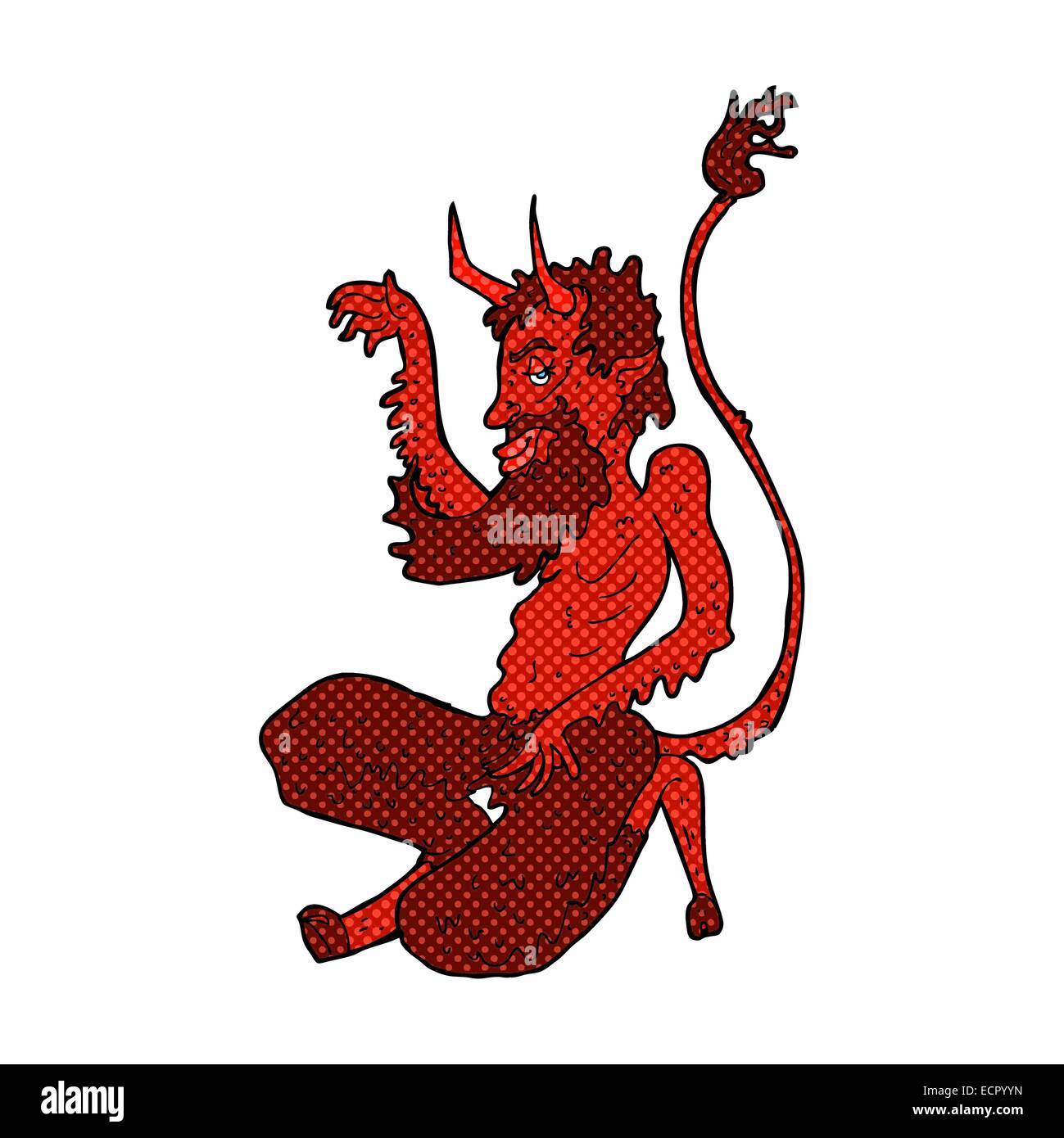 retro comic book style cartoon traditional devil Stock Vector Image ...