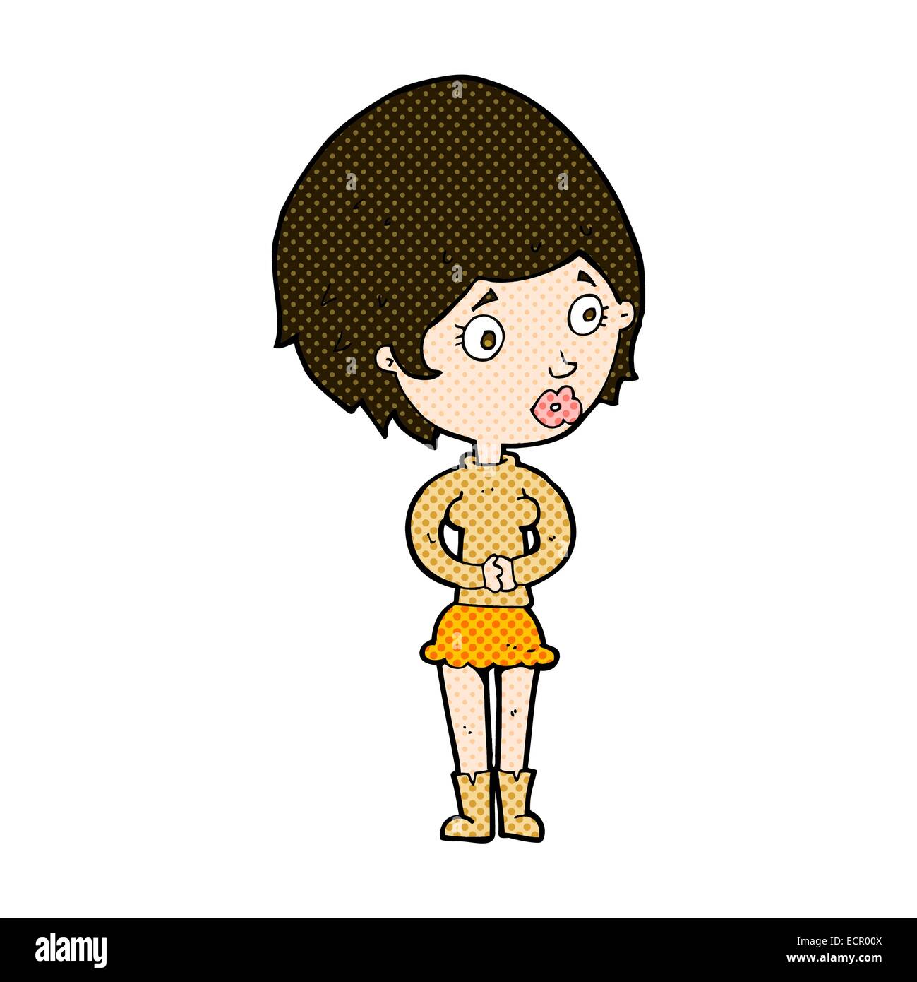 retro comic book style cartoon concerned woman Stock Vector Image & Art ...