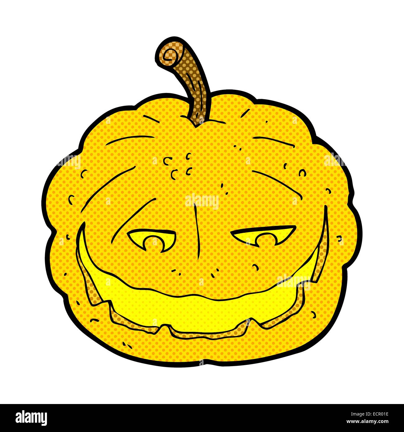 retro comic book style cartoon halloween pumpkin Stock Vector Image ...