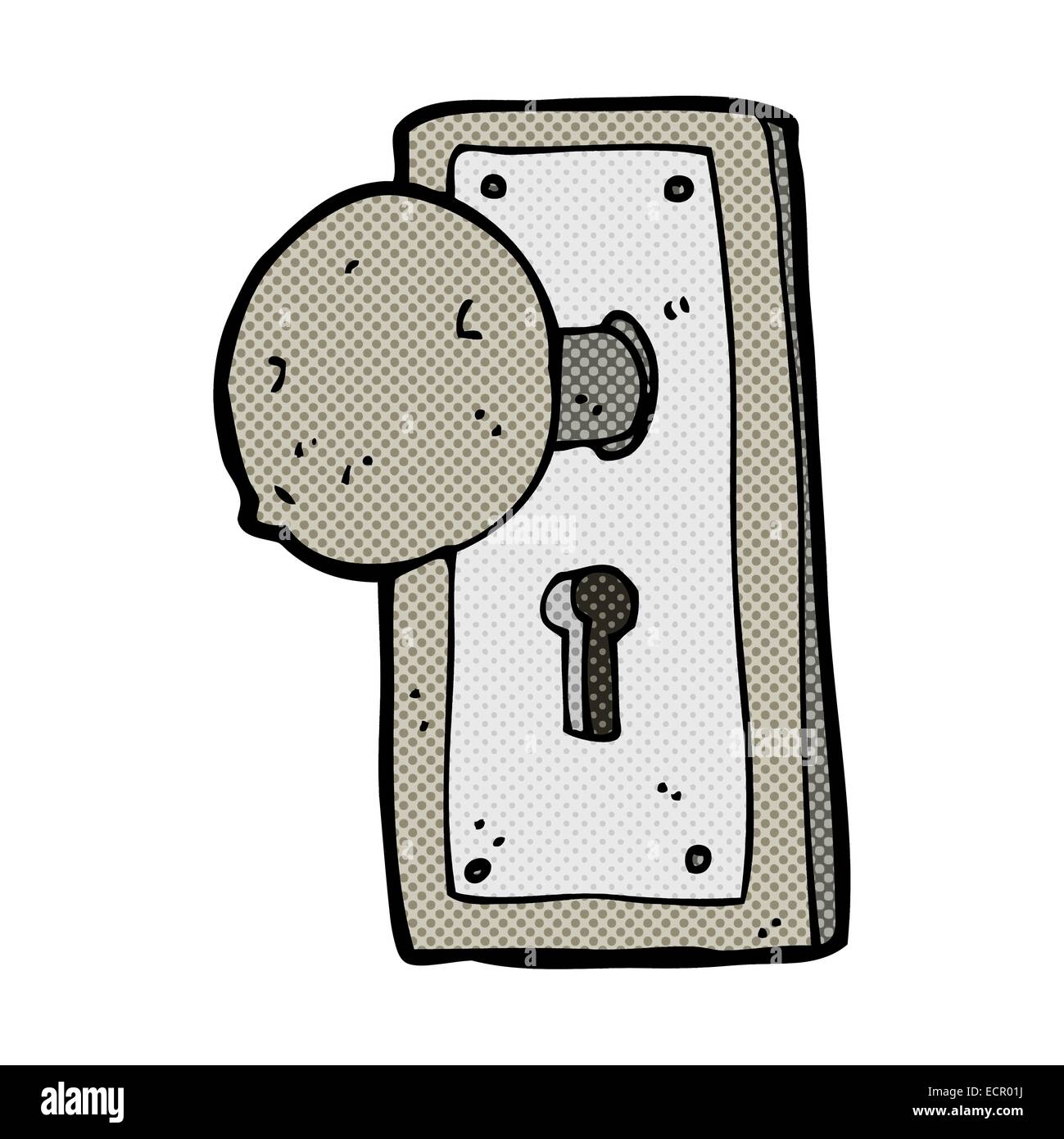 retro comic book style cartoon old door knob Stock Vector Image & Art ...