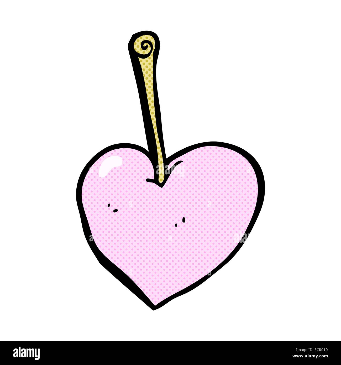 retro comic book style cartoon heart cherry Stock Vector Image & Art ...
