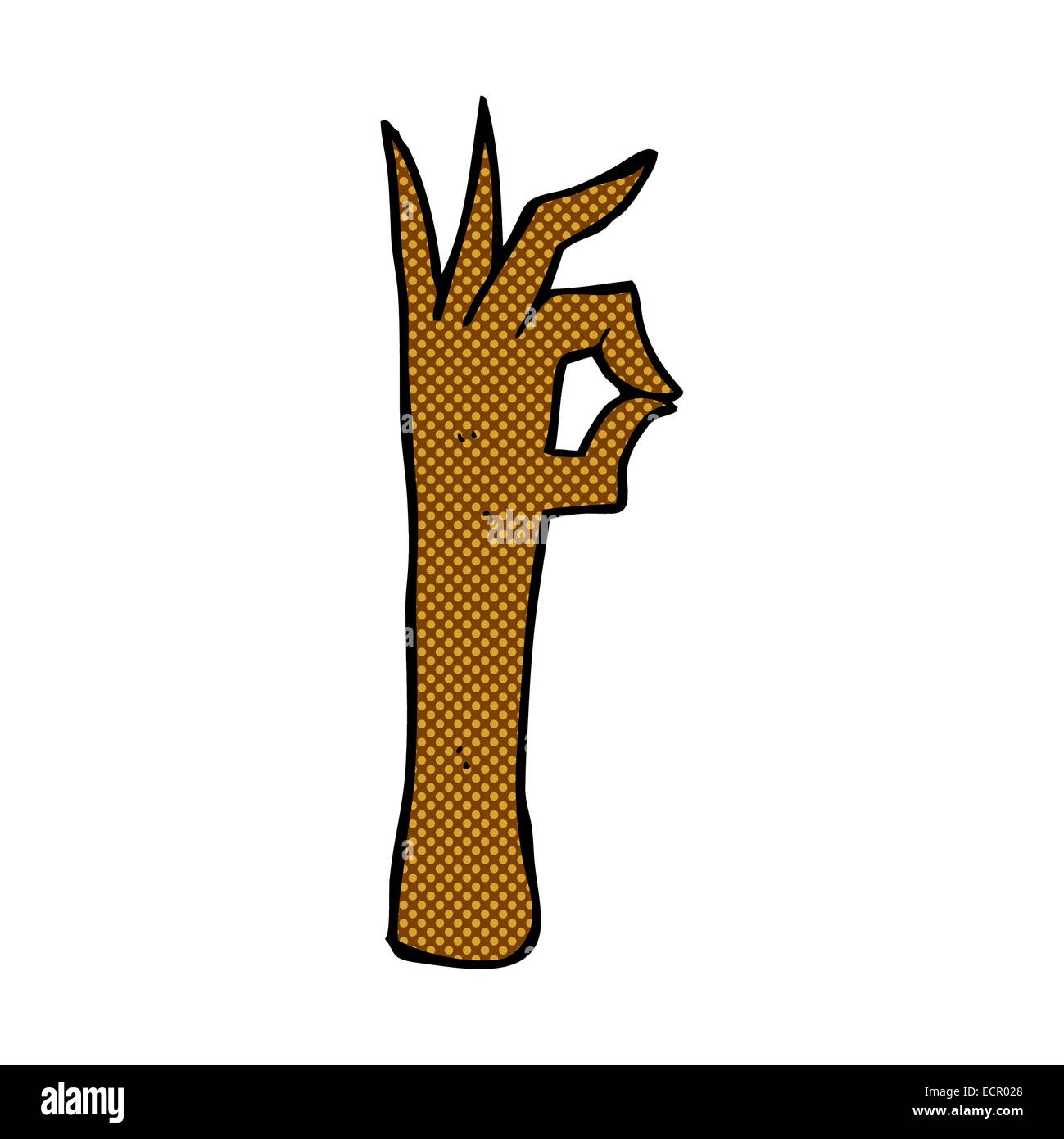 retro comic book style cartoon okay hand gesture Stock Vector Image ...