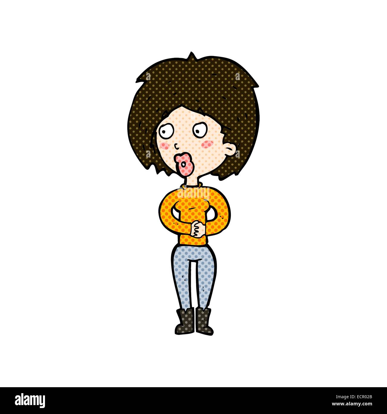 retro comic book style cartoon surprised woman Stock Vector Image & Art ...