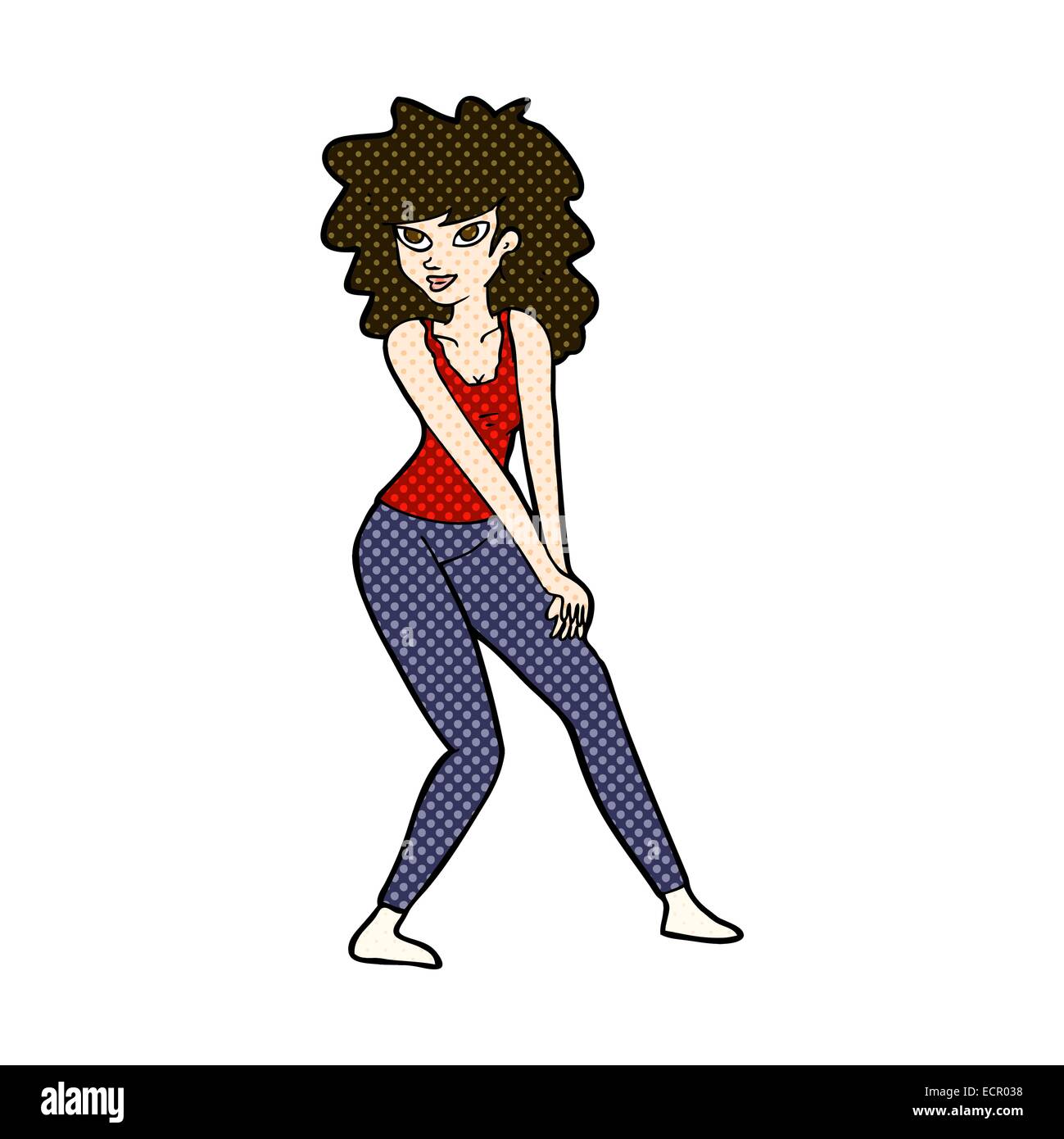 retro comic book style cartoon woman posing Stock Vector Image & Art ...