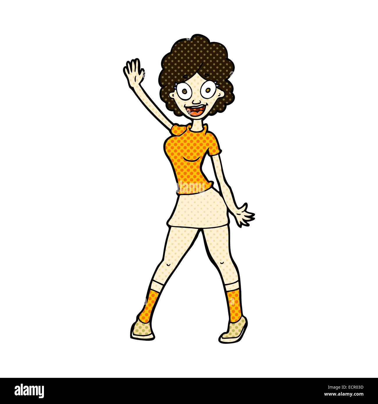 retro comic book style cartoon woman dancing Stock Vector Image & Art ...
