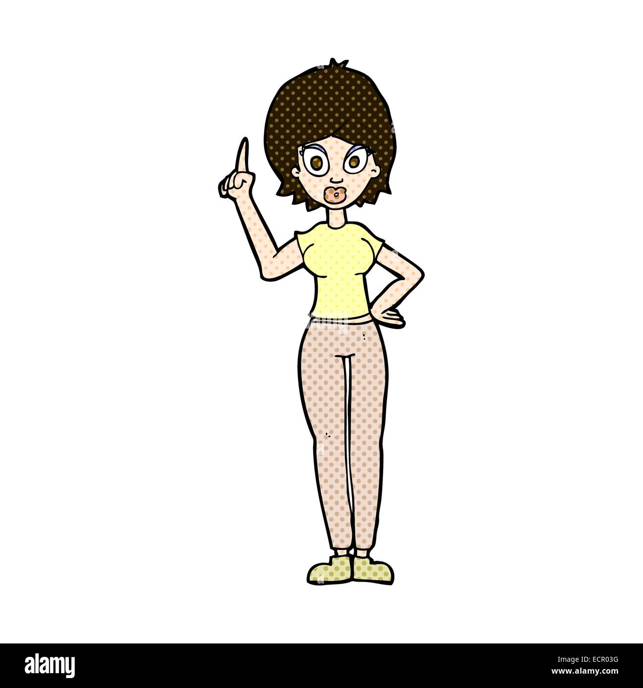 retro comic book style cartoon woman explaining her point Stock Vector ...