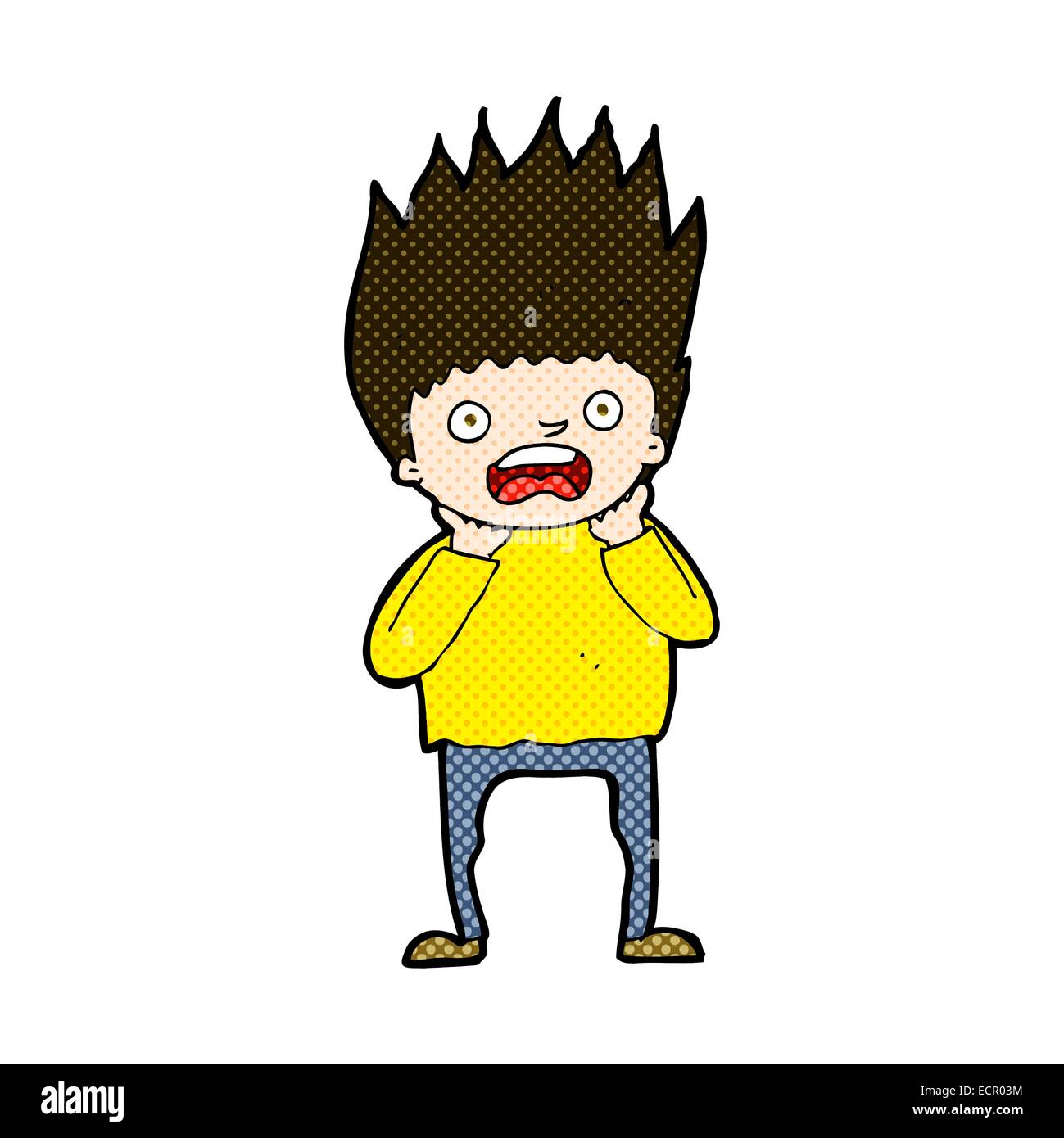 retro comic book style cartoon man panicking Stock Vector Image & Art ...