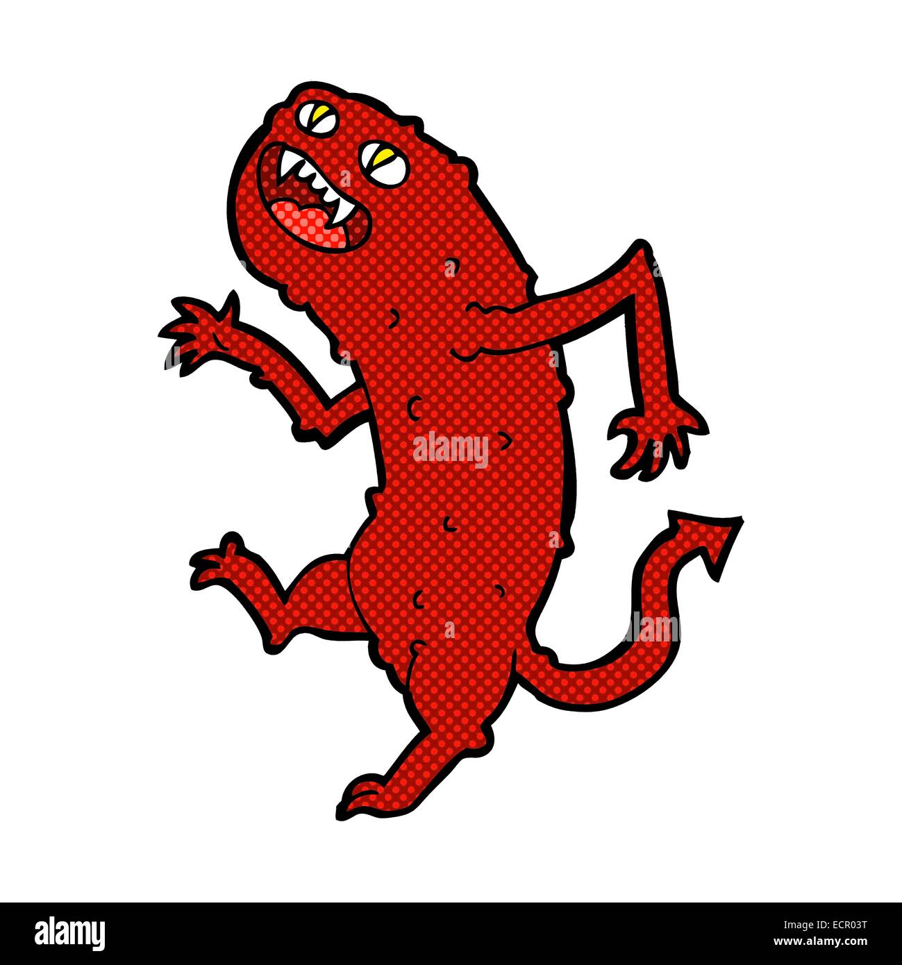 retro comic book style cartoon dancing monster Stock Vector Image & Art ...