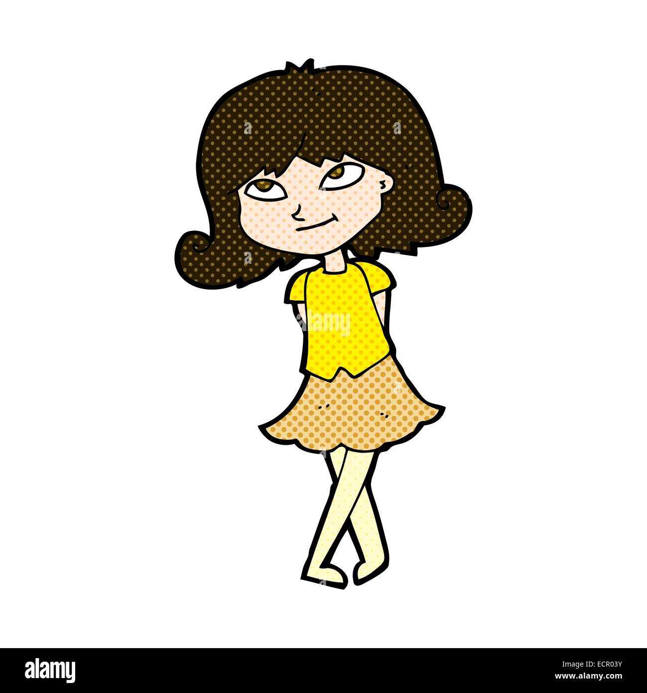 retro comic book style cartoon clever girl Stock Vector Image & Art - Alamy