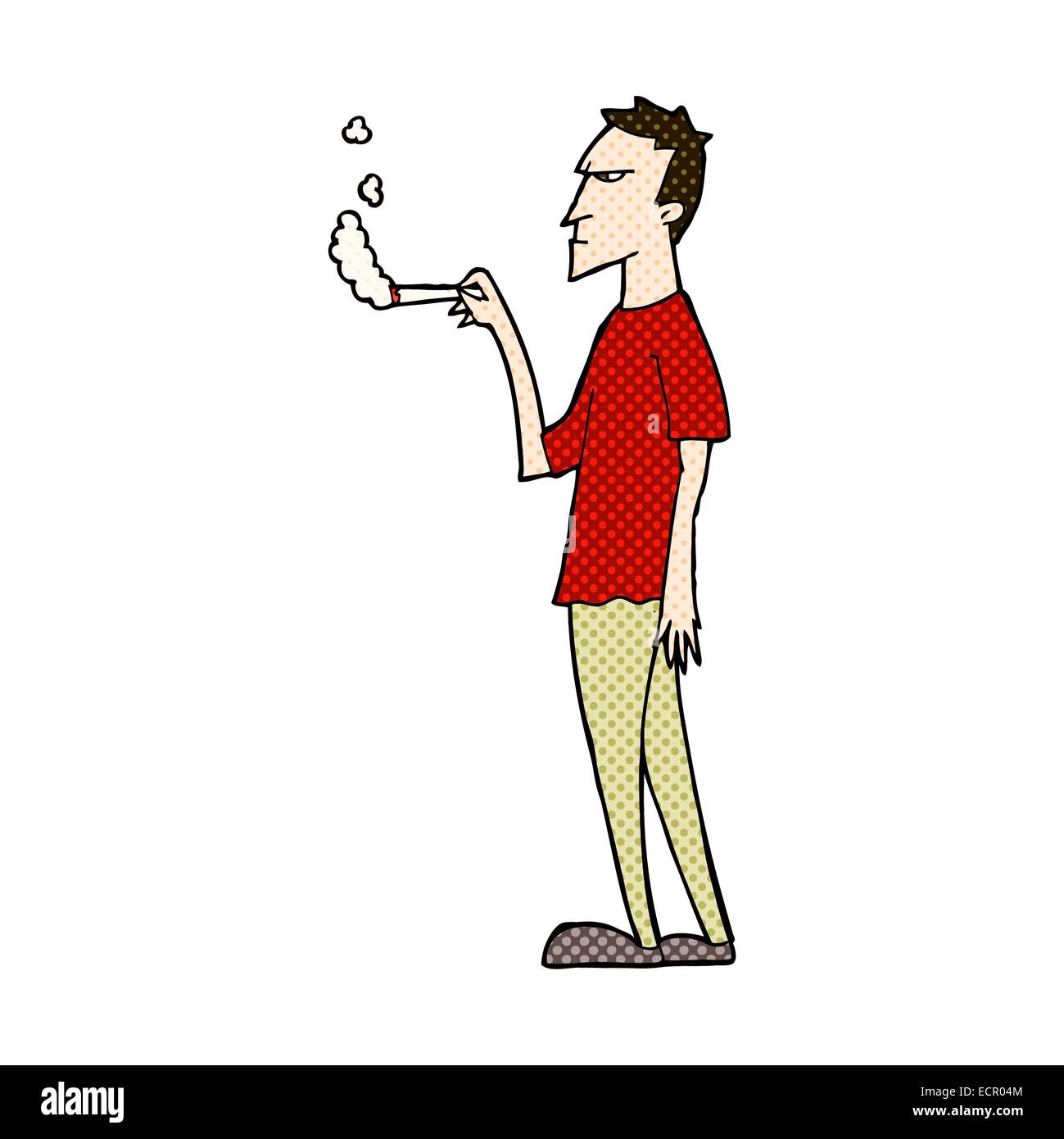 retro comic book style cartoon annoyed smoker Stock Vector Image & Art ...