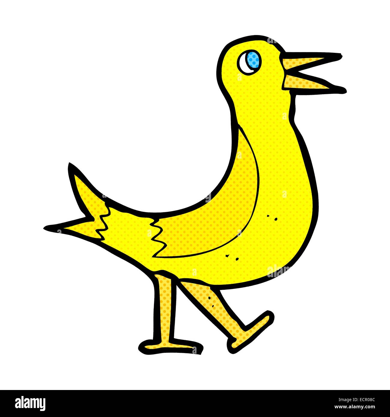 retro comic book style cartoon walking bird Stock Vector Image & Art ...