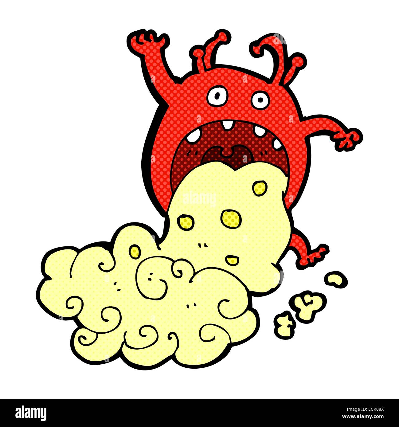 retro comic book style cartoon gross monster being sick Stock Vector ...
